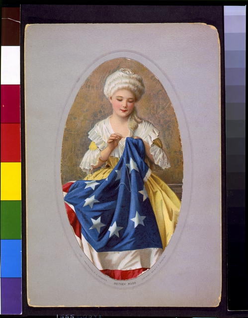 8x12 Photo: Betsey Ross,Betsy Ross sewing flag,American - Walmart.com