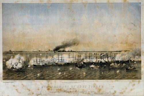 8x12 Photo: Bombardment of Fort Fisher,Confederate Fort,American Civil ...
