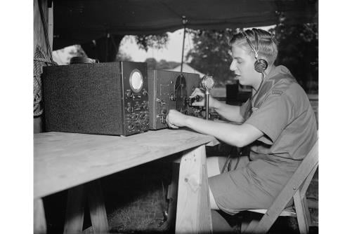 8x12 Photo: Boy Scouts,broadcast Jamboree,Larry Le Kashman,short-wave ...