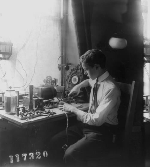 8x12 Photo: Boy Working w/ Electrical Apparatus,Telegraph,c1909 ...