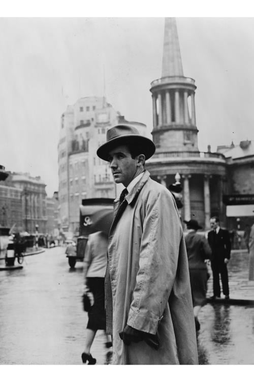 8x12 Photo: Edward R. Murrow,Egbert Roscoe Murrow,crossing street in ...