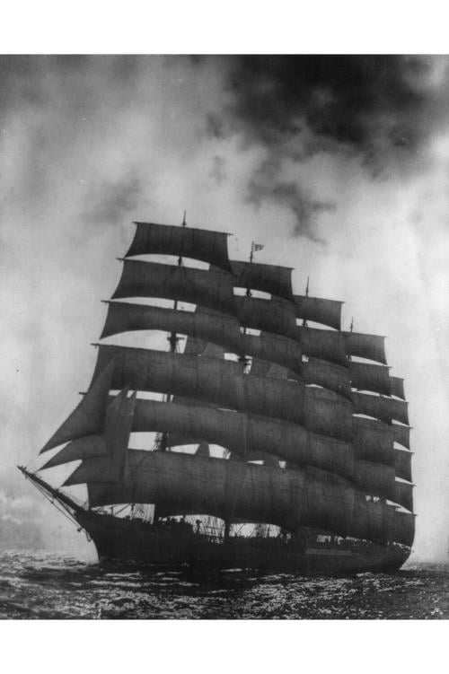 8x12 Photo-Five Mast Full Ship PREUSSEN,c1934,water,clouds,sailing ...