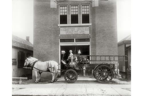 8x12 Photo: Horse-drawn fire truck,Webster Groves Fire,St Louis,MO ...