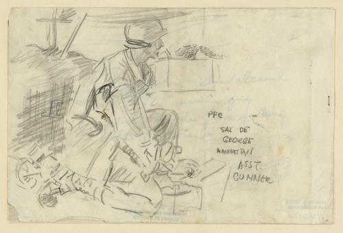 8x12 Photo: PFC Sal de George Manhattan Assistant Gunner,World War ...