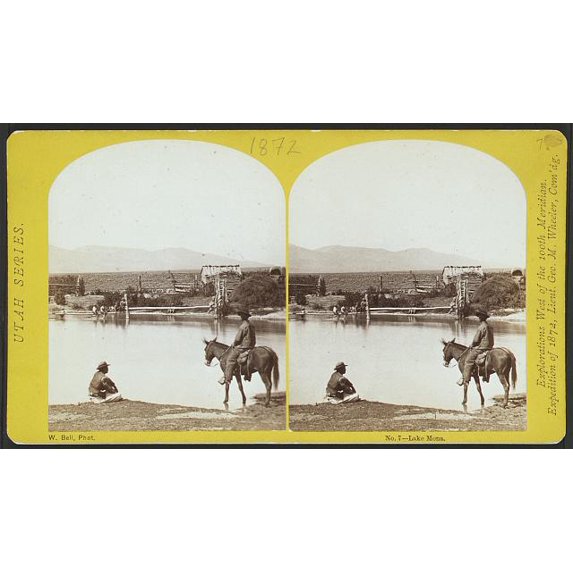 8x12 Photo: Photo of Stereograph,Lake Mona,Utah,UT,1872,Man on ...