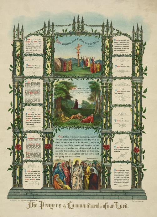 8x12 Photo: Prayers,ten commandments,Lord,Jesus' life,Bible,c1890 ...