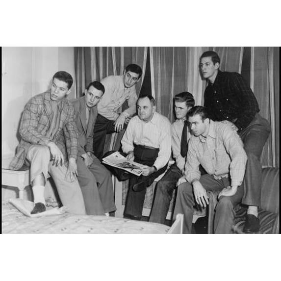 8x12 Photo: Ralph Beard,Ken Robbins,Alex Groza,Coach Adolph Rupp,Joe ...