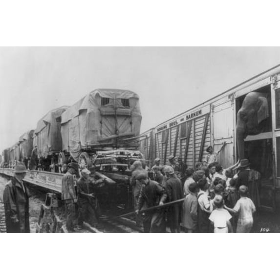 8x12 Photo-Ringling Brothers,Barnum & Bailey Circus,Train,Elephant ...