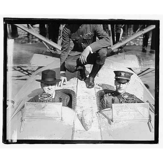 8x12 Photo: Secretary Josephus Daniels,Commander Albert Cushing Read ...