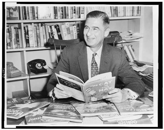 8x12 Photo-Ted Geisel (Dr. Seuss),covered with his books,1957,Theo ...