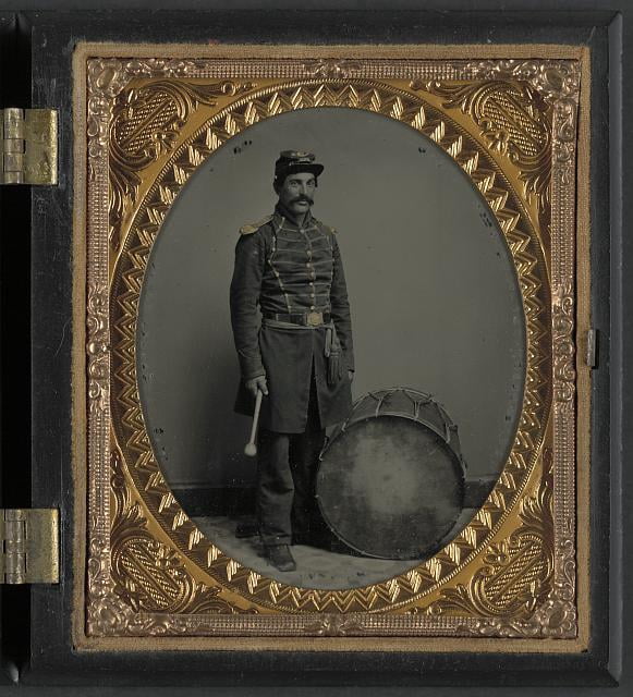 8x12 Photo: Unidentified Soldier,Union Uniform,Bass Drum,American Civil ...