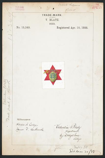 8x12 Photo: V. Blatz for Hops overlapping red star Logo brand Beer ...