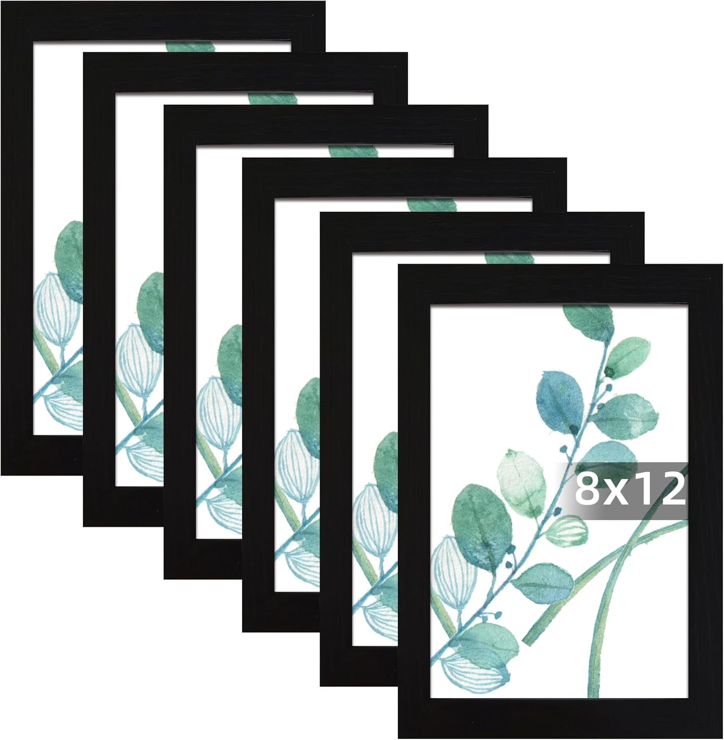 8x12 Picture Frame Black Set of 6, Display Pictures 8x12 Without Mat ...