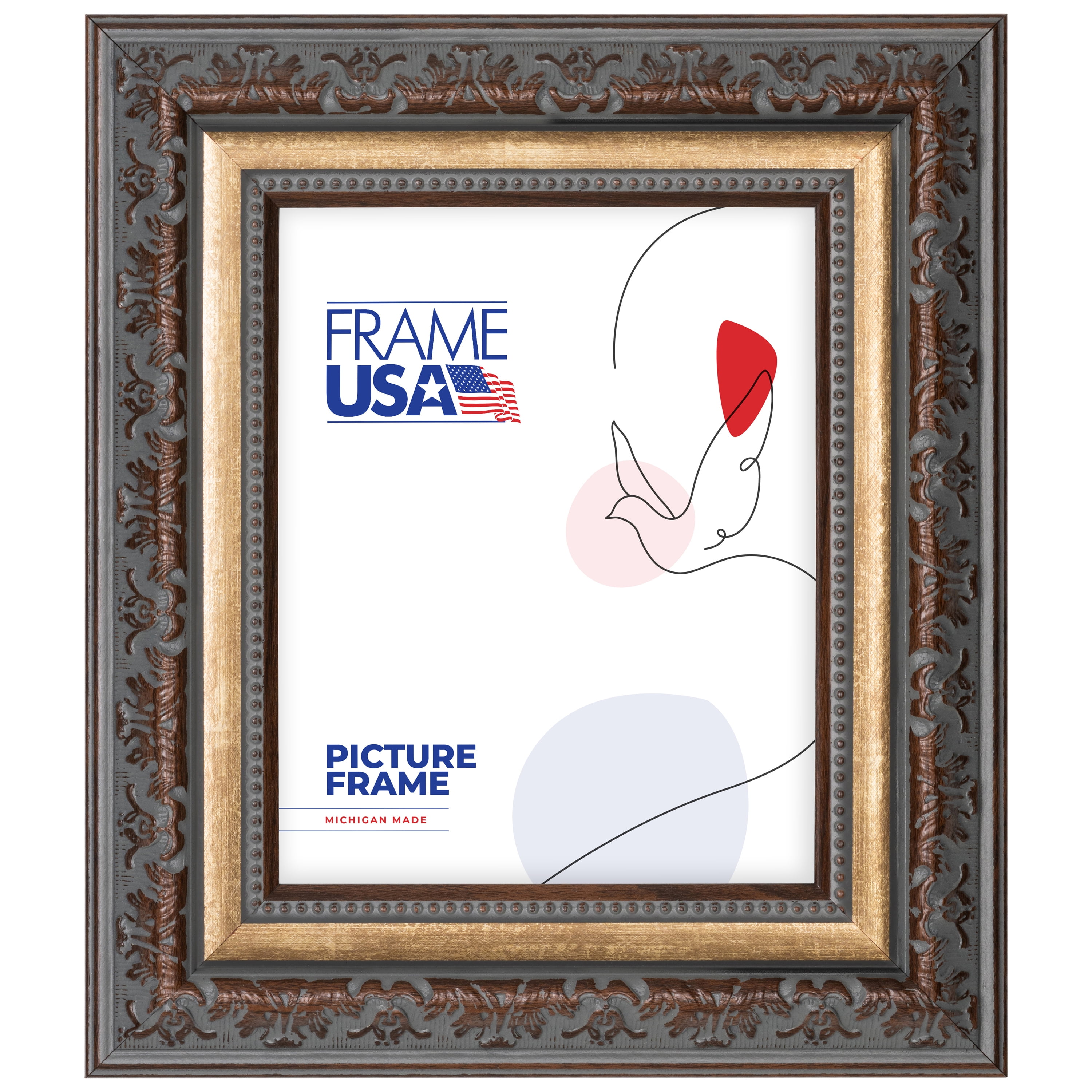 8x12 Picture Frame – Brown Victorian Style 22817-101, 2.75 Inch MDF ...