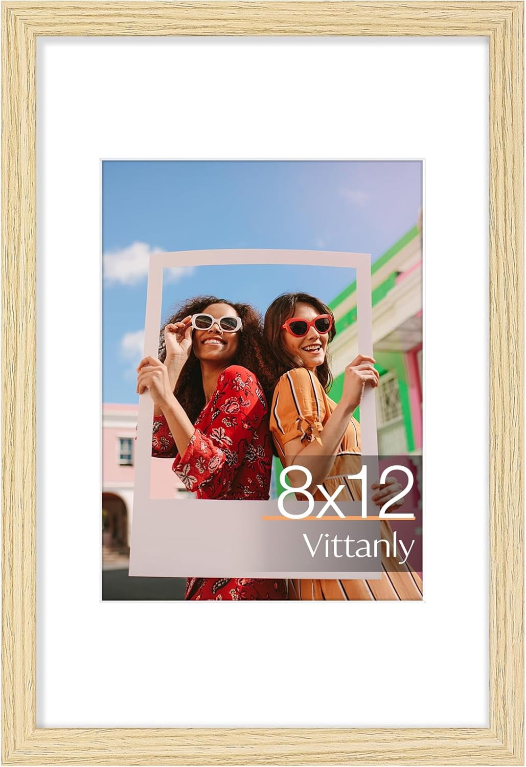 8x12 Picture Frame, Display Pictures 6x8 with Mat or 8x12 without Mat ...