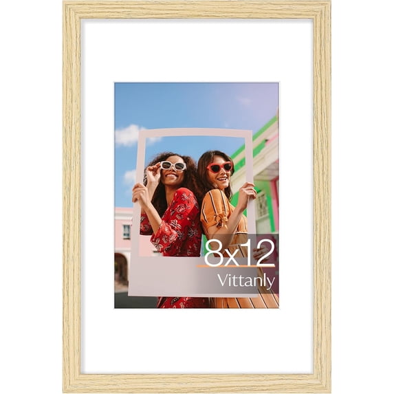 8x12 Picture Frame, Display Pictures 6x8 with Mat or 8x12 without Mat ...