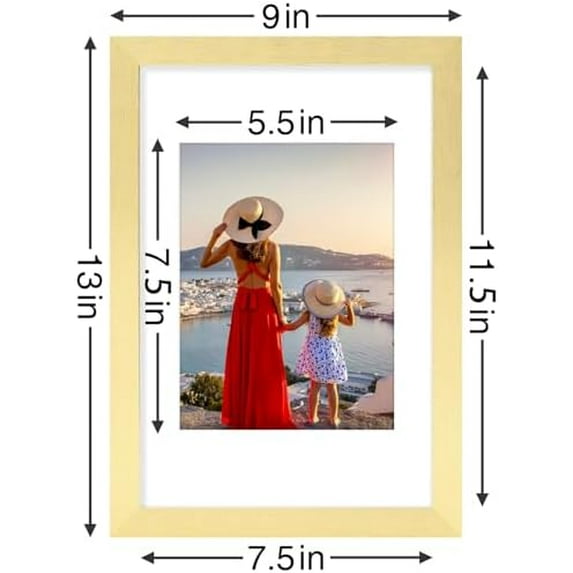 8x12 Picture Frames Set of 9, Shatter Resistant Plexiglass, Display 6x8 ...