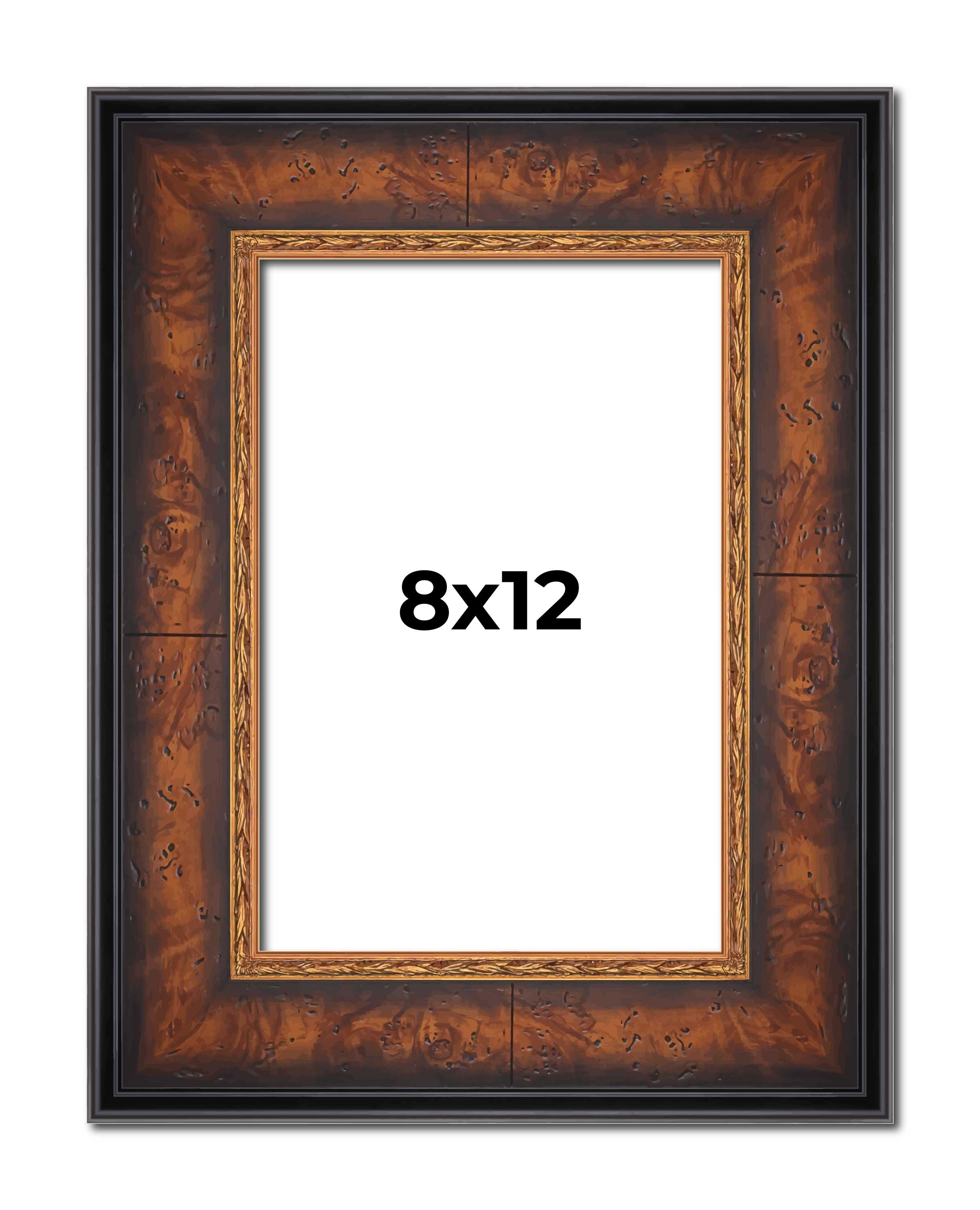 Craig Frames 314GD 8x12 inch Ornate Gold Picture Frame Matted for a 5x7 ...