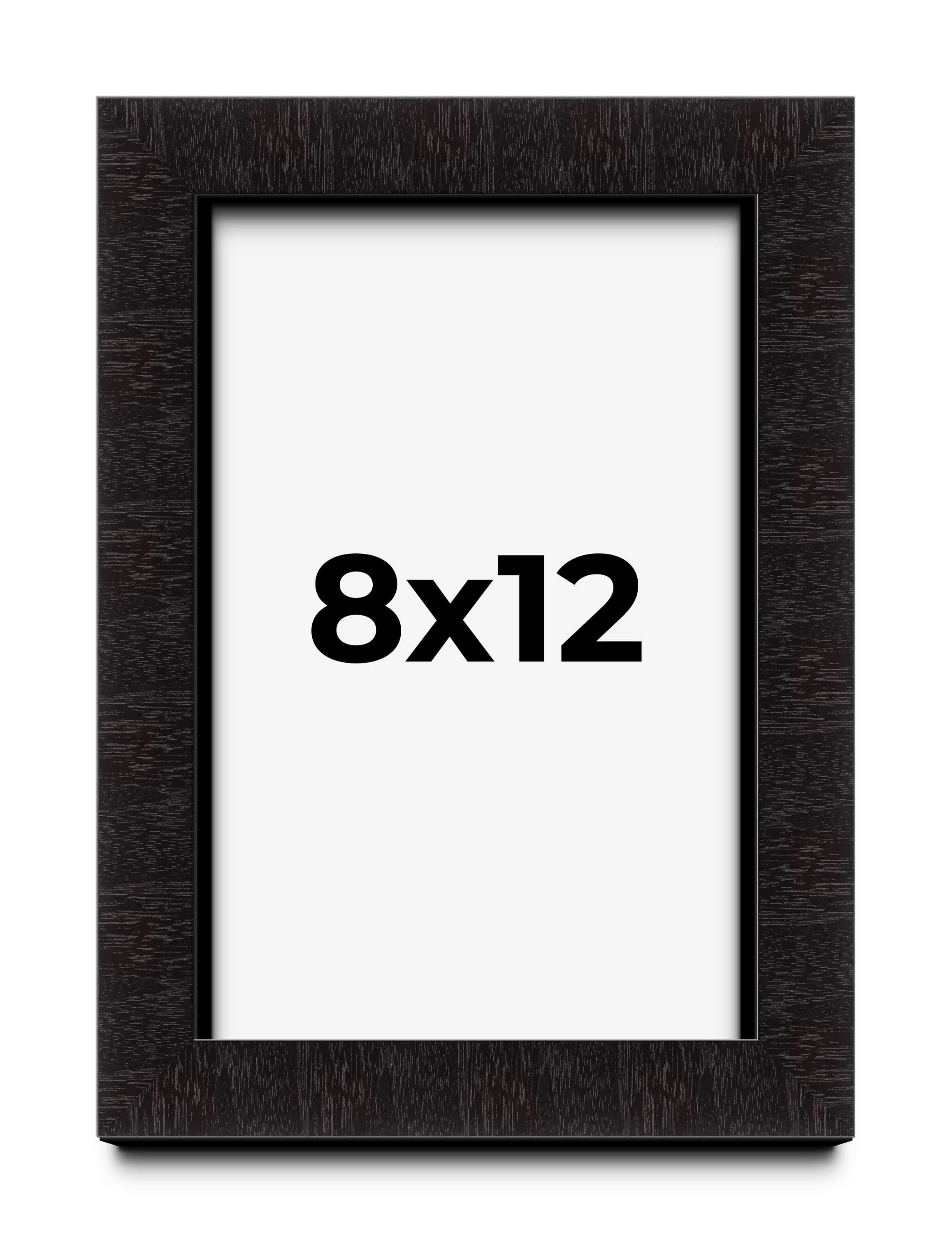 8x12 Shadow Box Black Solid Wood Display Picture Frame | 1 Inch Rabbet ...