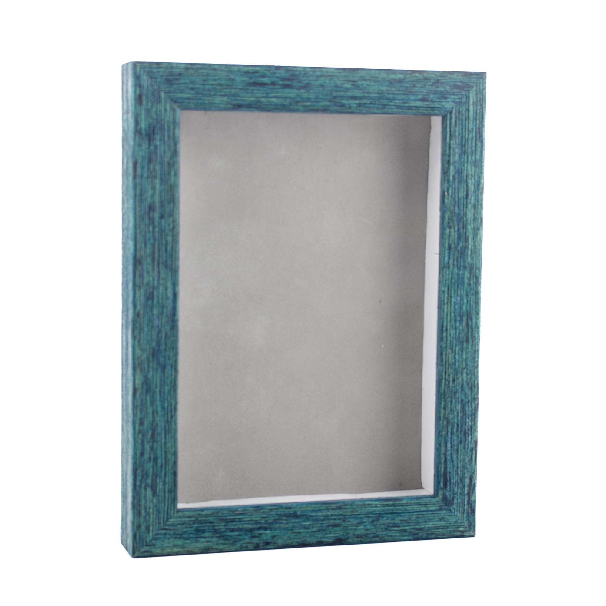 8x12 Shadow Box Frame Blue Wood | With a 1" Usable Display Depth ...