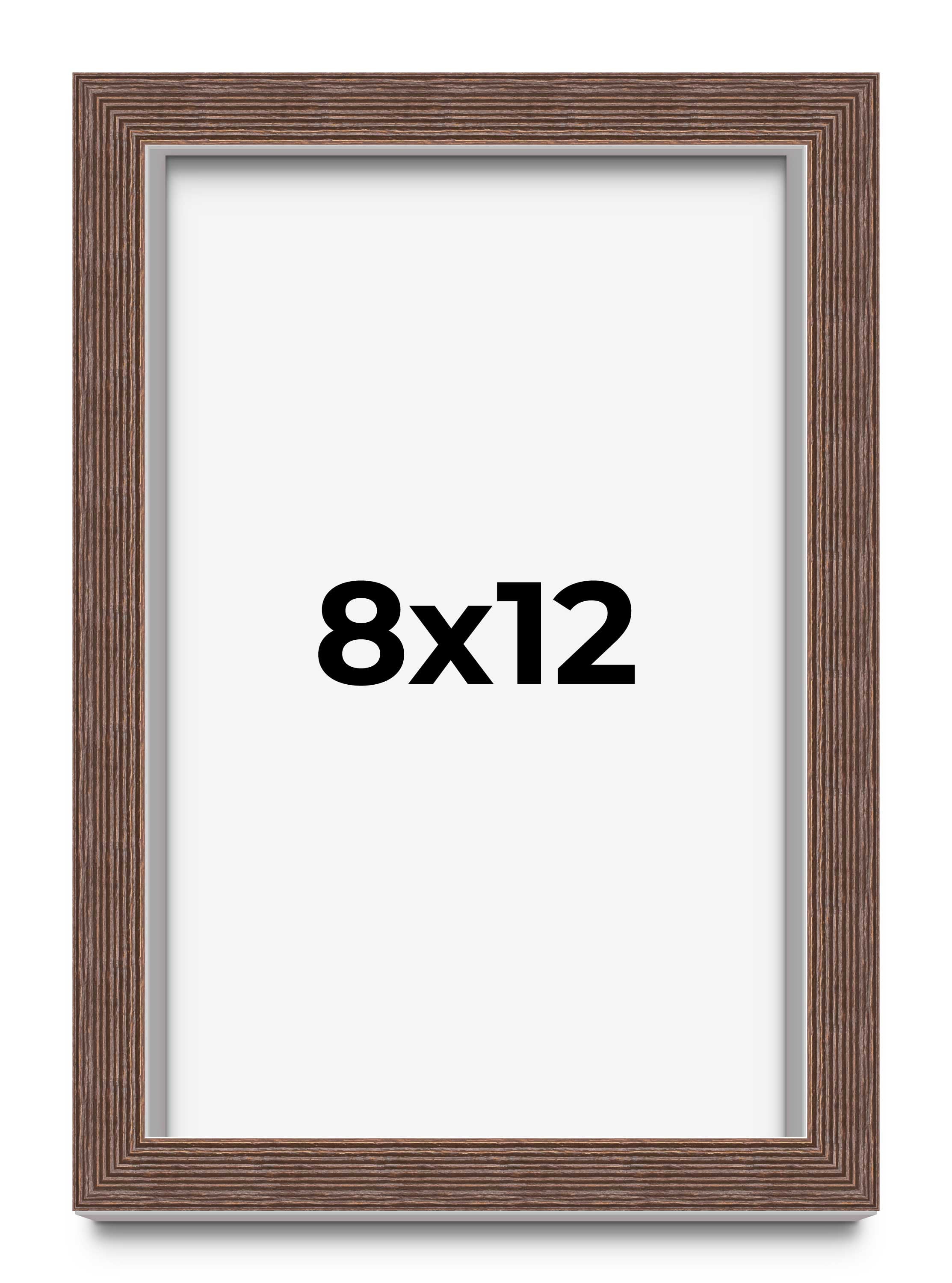 8x12 Shadow Box Frame Brown | 1.125 inches Deep Real Wood Rustic ...