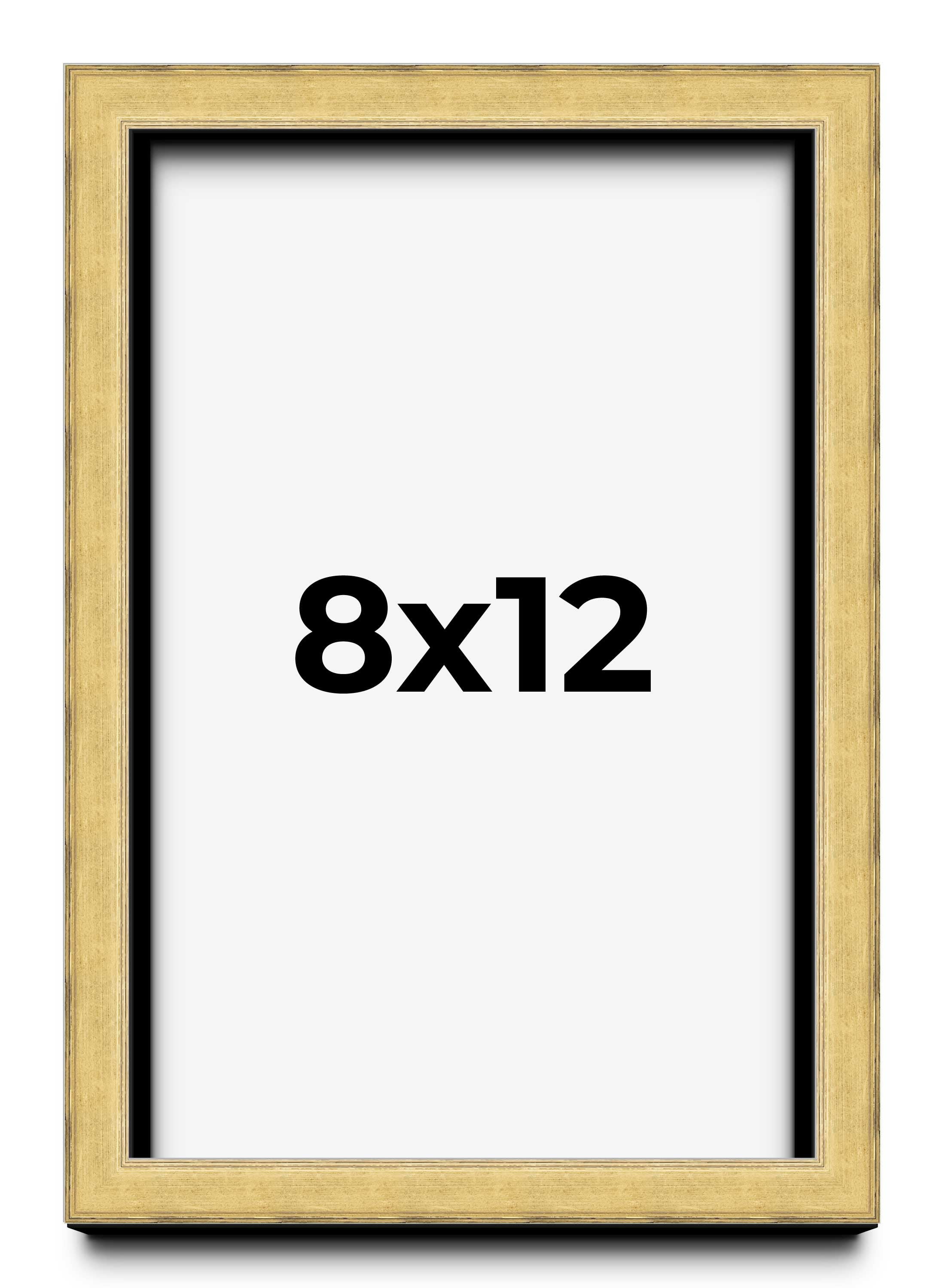 8x12 Shadow Box Frame Gold | 1.375 Inches Deep Real Wood Contemporary ...