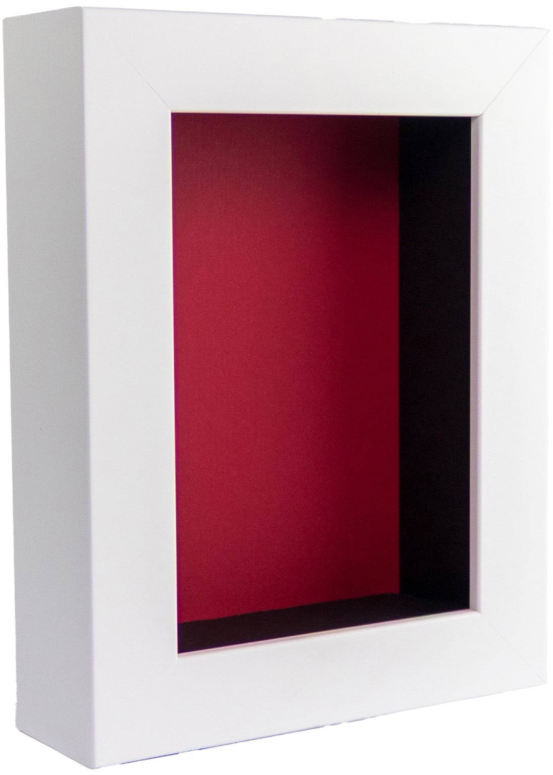 8x12 Shadow Box Frame In White With A 1 3/4" Usable Depth Includes Red ...