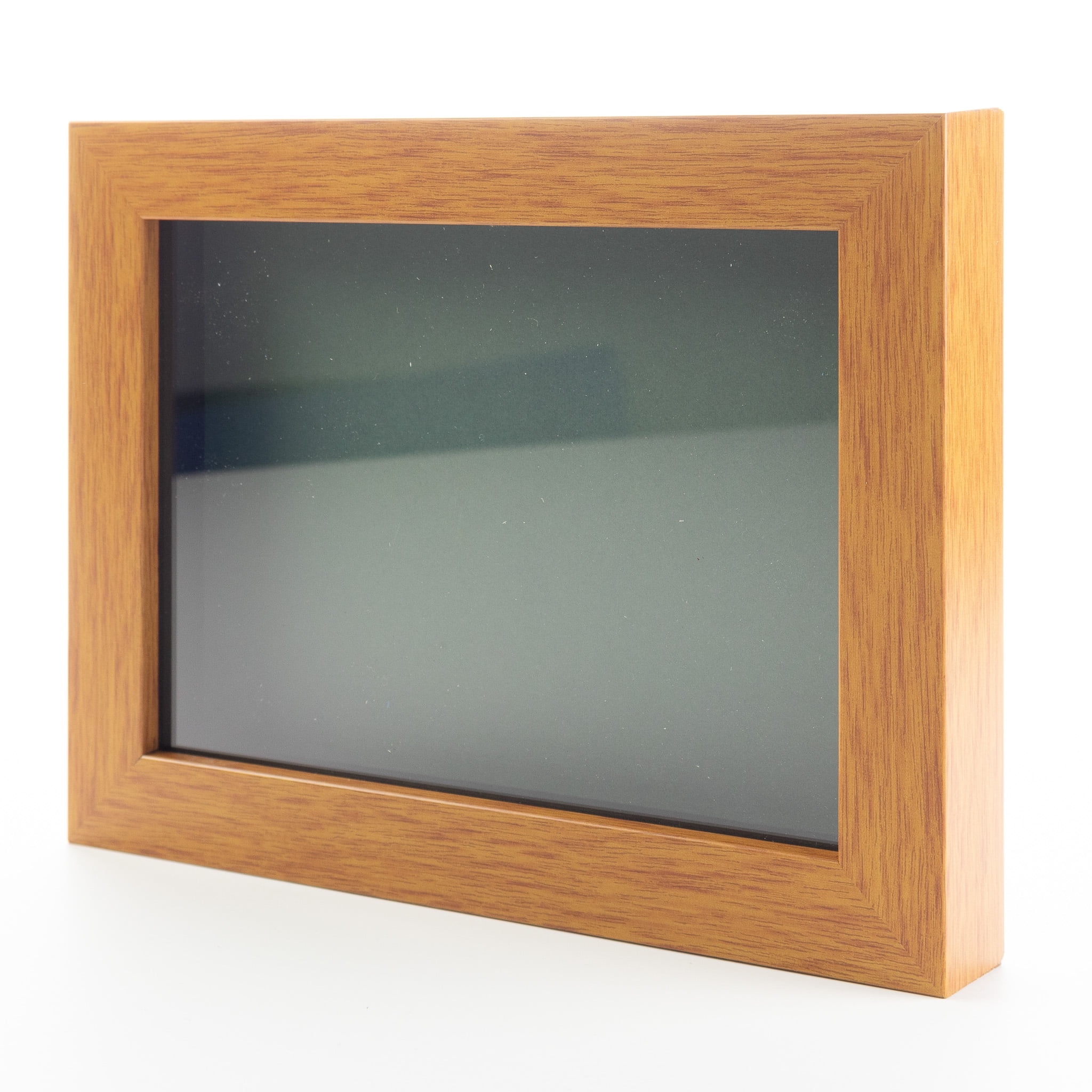 8x12 Shadow Box Frame Light Brown Real Wood with a Green Acid-Free ...
