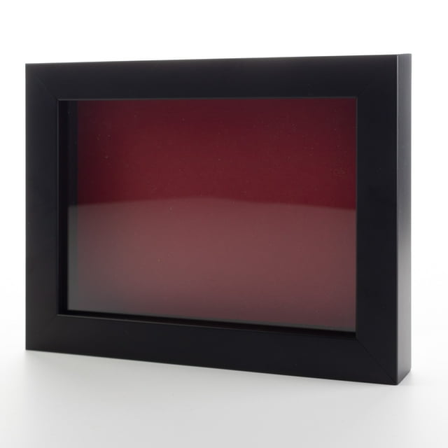 8x12 Shadow Box Frame Painted Black Real Wood with a Red Acid-Free ...
