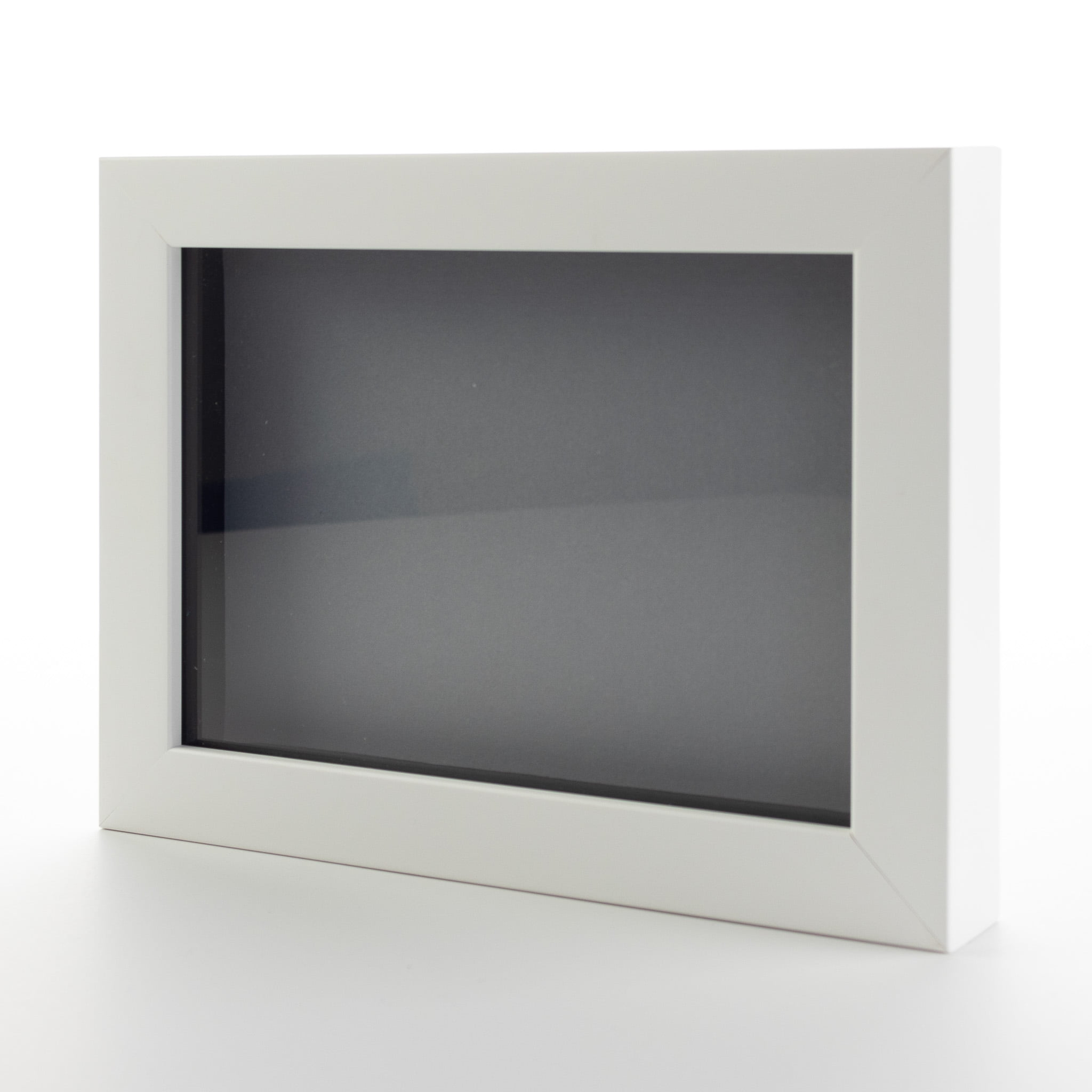 8x12 Shadow Box Frame Painted White Real Wood with a Grey Acid-Free ...