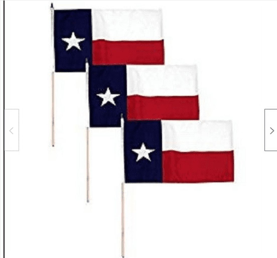 8x12 Texas State Whole Sale Lot of 3 Stick Flags 8"x12" w/ stick ...