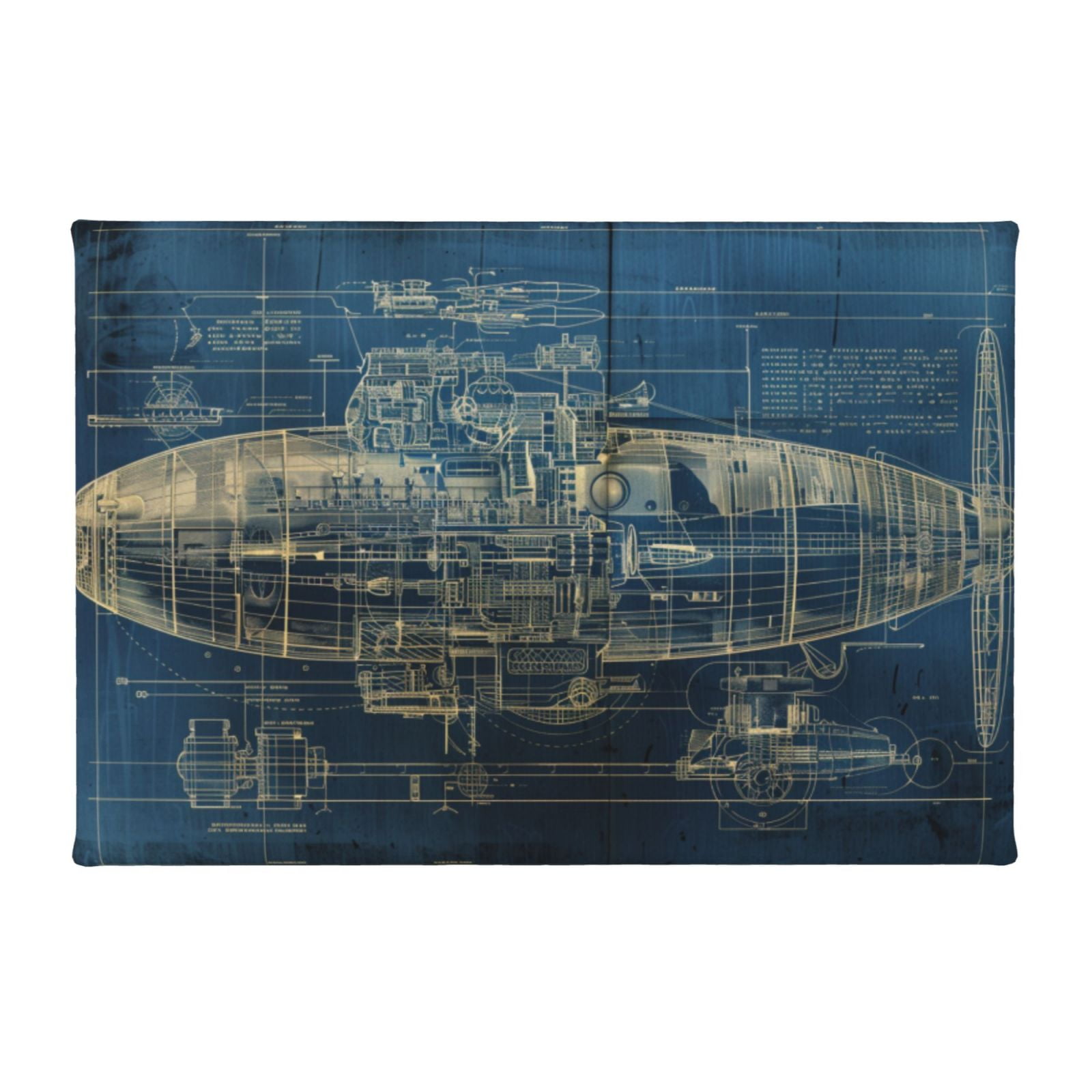 8x12 inch Canvas Frameless Painting Fun Submarine Design Drawing,Man ...