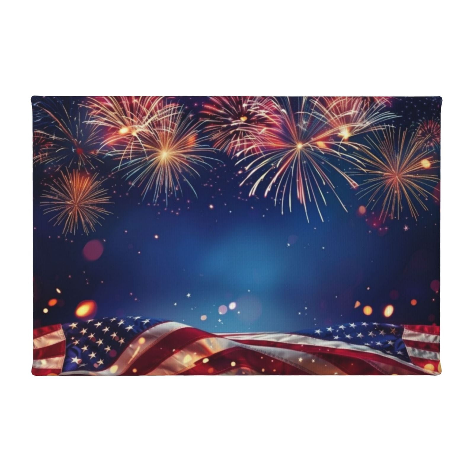 8x12 inch Canvas Frameless Painting Star Spangled Banner & Fireworks ...