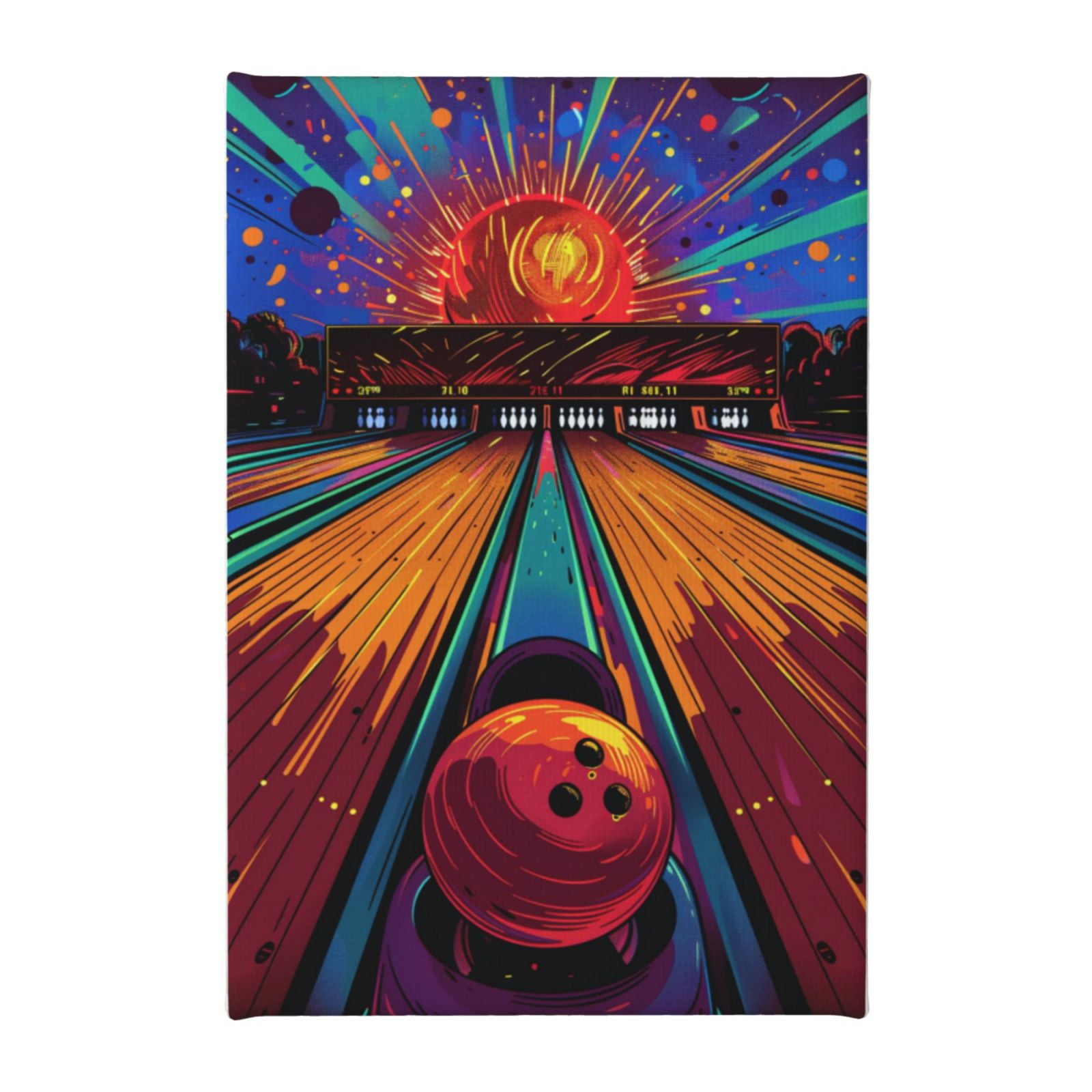 8x12 inch Canvas Frameless Picture Bowling Alley,Classic Bowling Alley ...