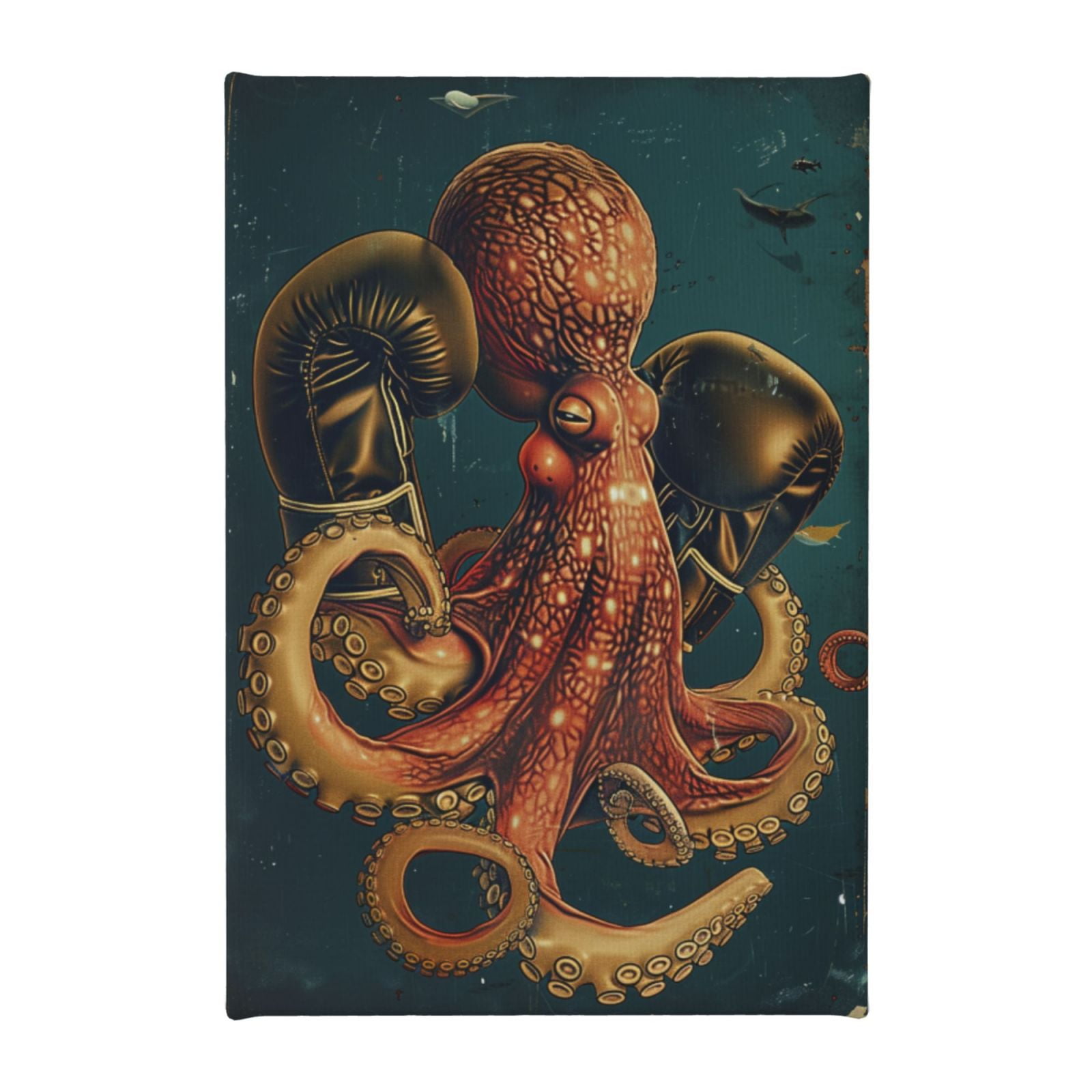 8x12 inch Canvas Frameless Picture Squid Boxer,Room Decor For Men ...