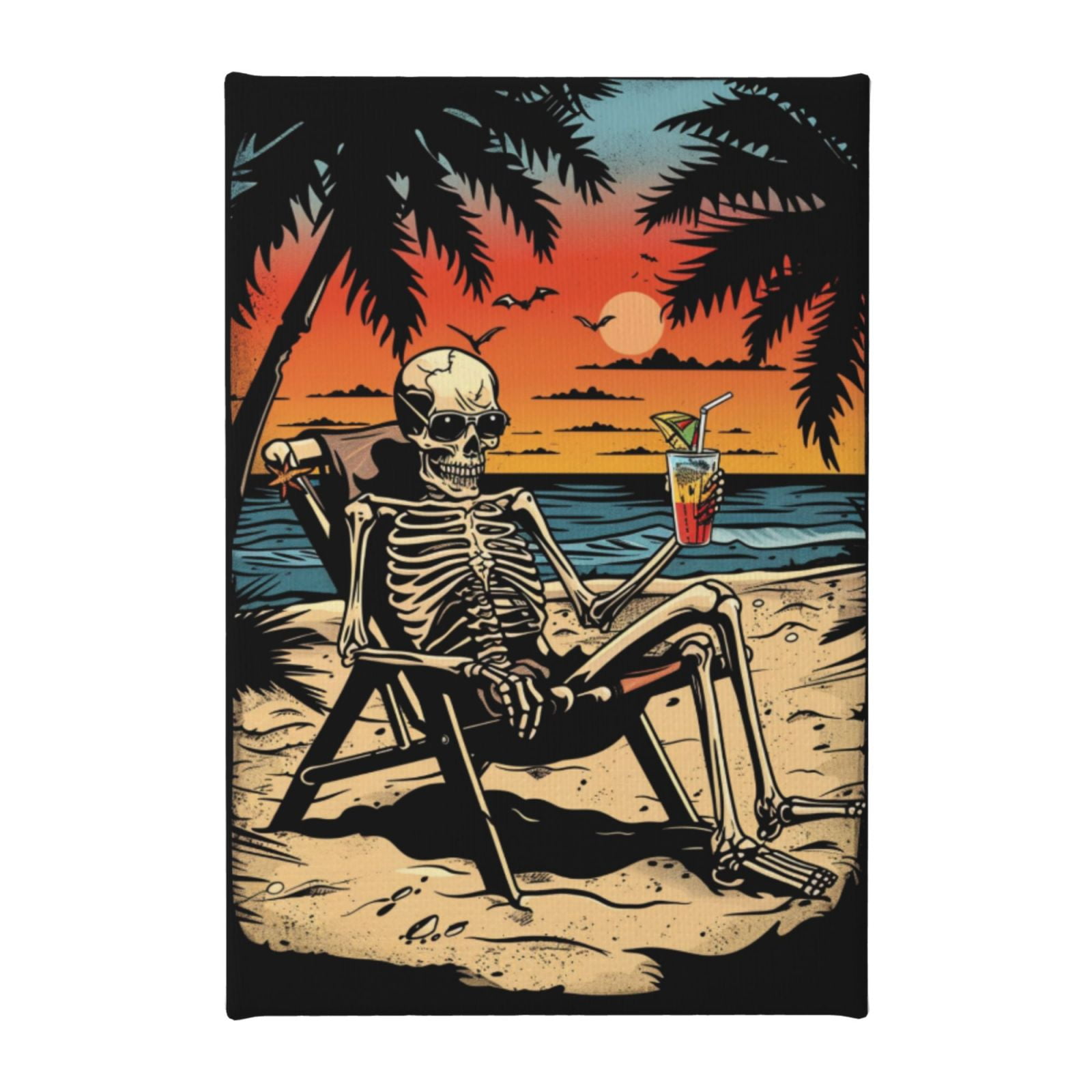 8x12 inch Canvas Frameless Picture Summer Days Of Skeleton People,Man ...