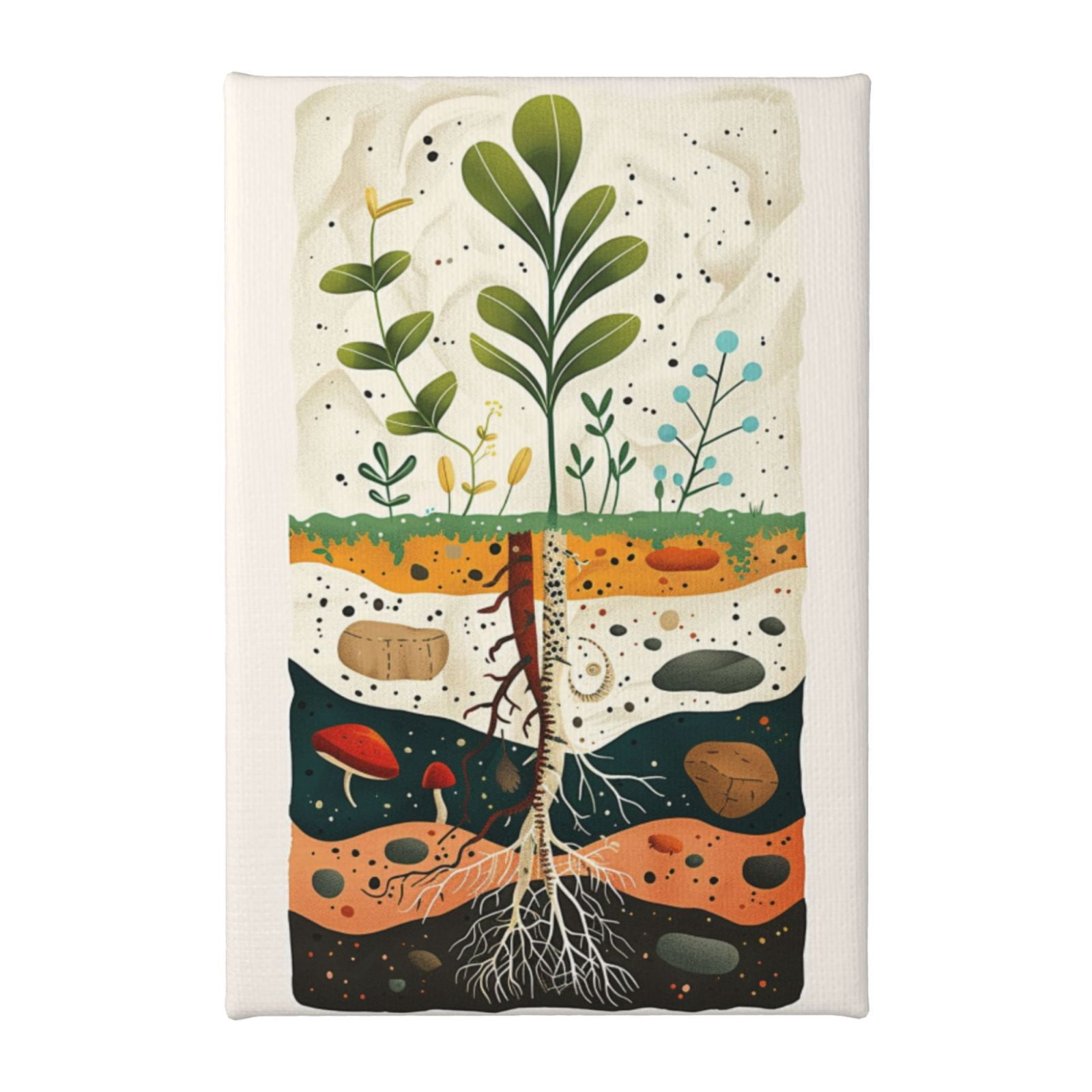 8x12 inch Canvas Hanging Picture Plant Germination Soil Illustration ...