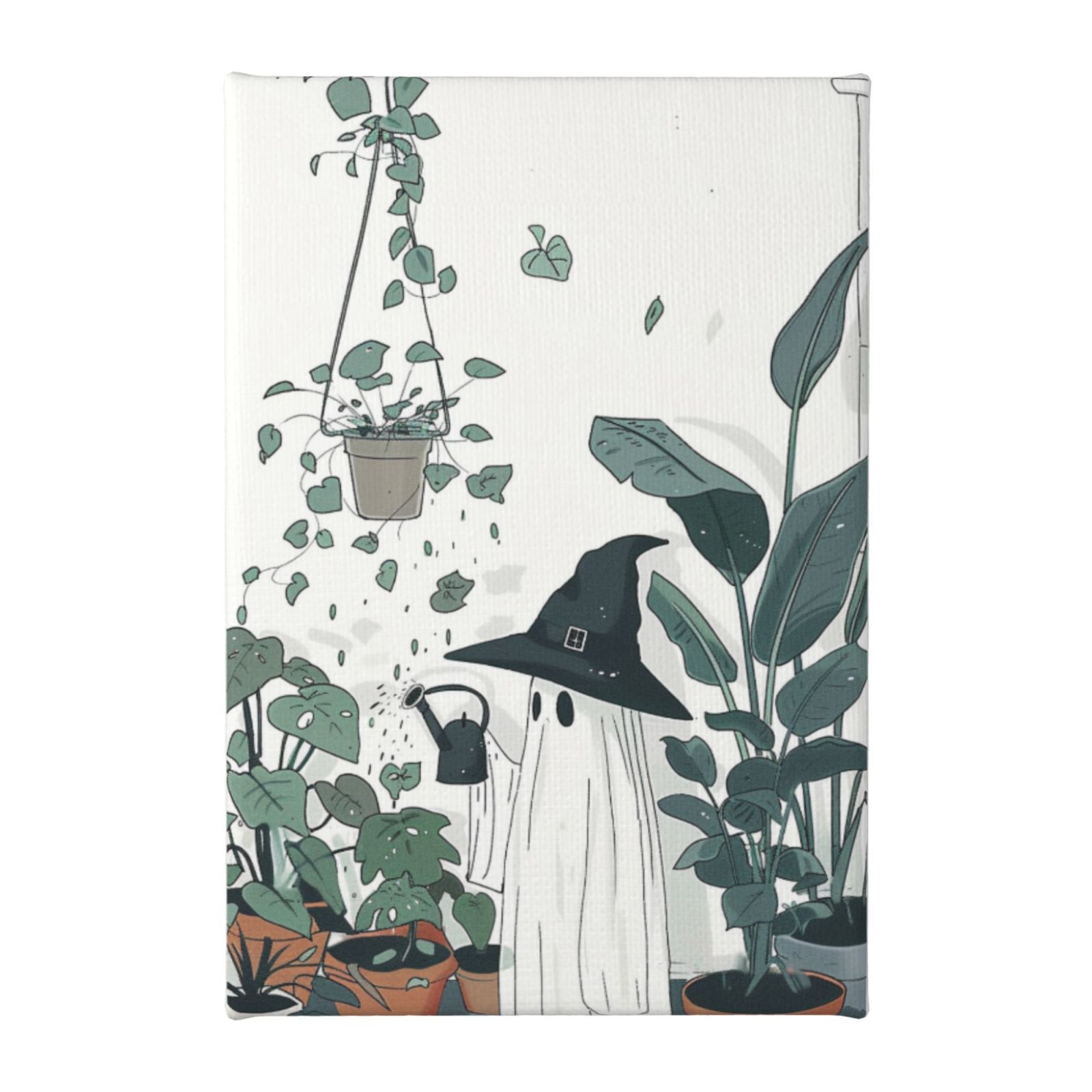 8x12 inch Canvas Hanging Picture White Phantom Watering Flowers ...