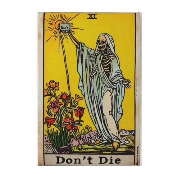 8x12 inch Canvas Picture Skeletons Man And Flowers 'Don'T Die' Slogan ...