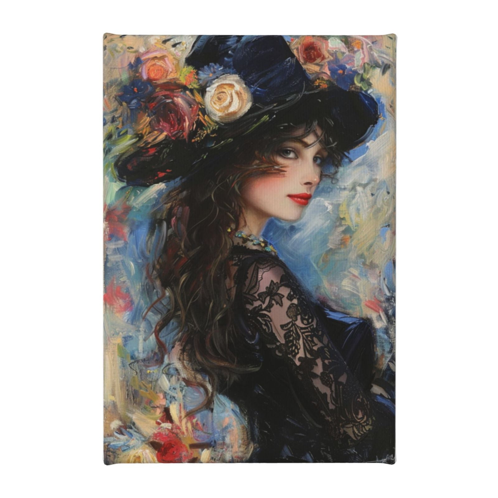 8x12 inch Decorative Paintings For Wall Elegant Hatted Woman,Woman Cave ...