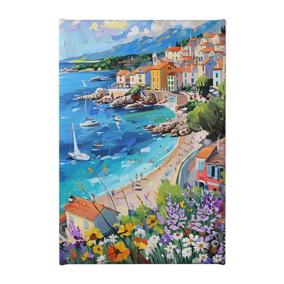 8x12 inch Decorative Paintings On The Wall Seaside Town Bathroom Wall ...