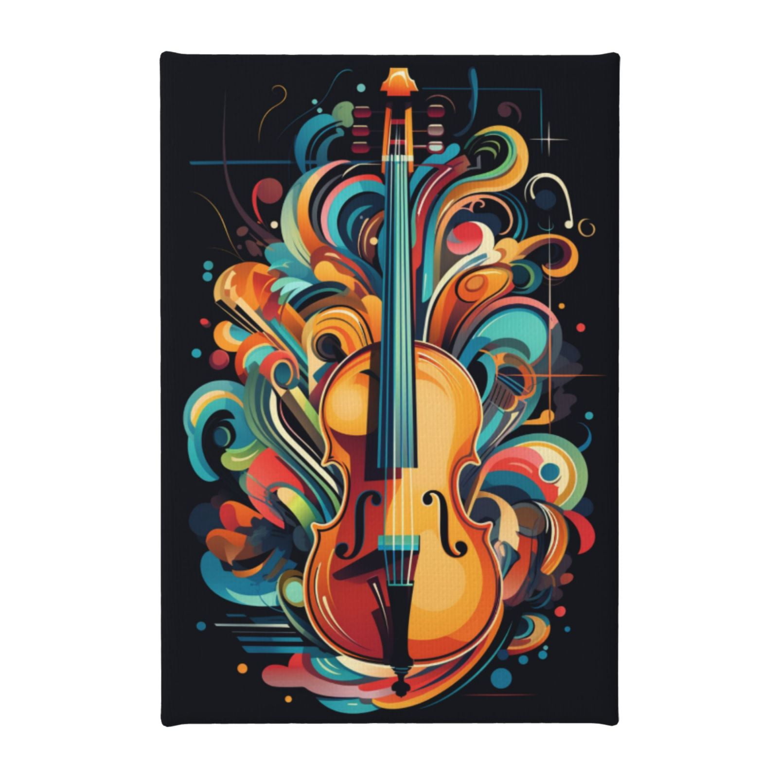 8x12 inch Frameless Canvas Painting Colorful Cello Poster,Music Room ...