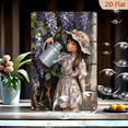 8x12 inch Metal Wall Art, Vintage Girl in Garden with Watering Can ...