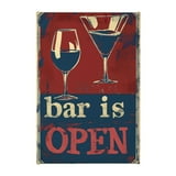 8x12 inch Oil Painting Art Goblet 'Bar Is Open' Slogan,Indoor Kitchen ...