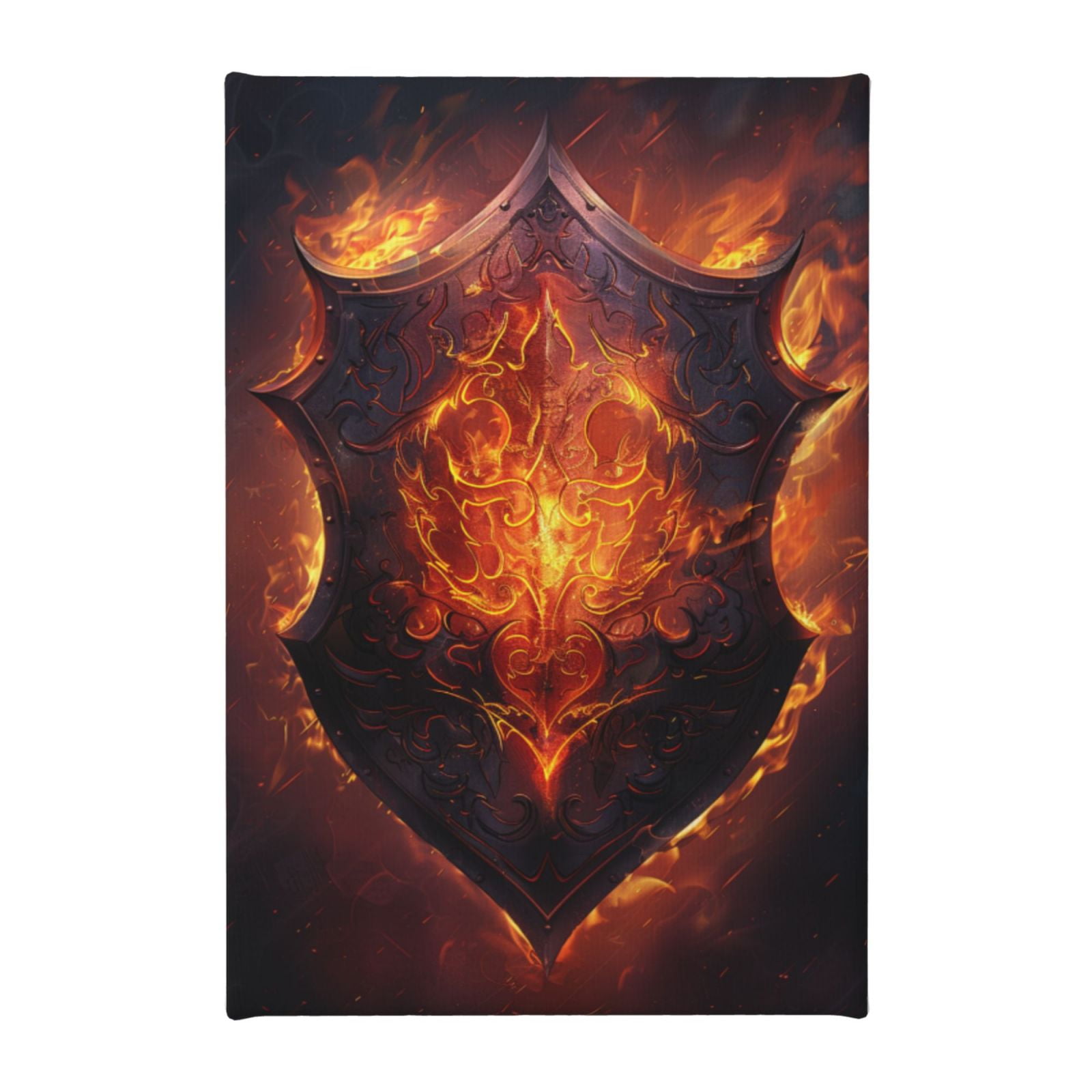 8x12 inch Oil Painting Wall Art Burning Shield,Room Decor For Men ...