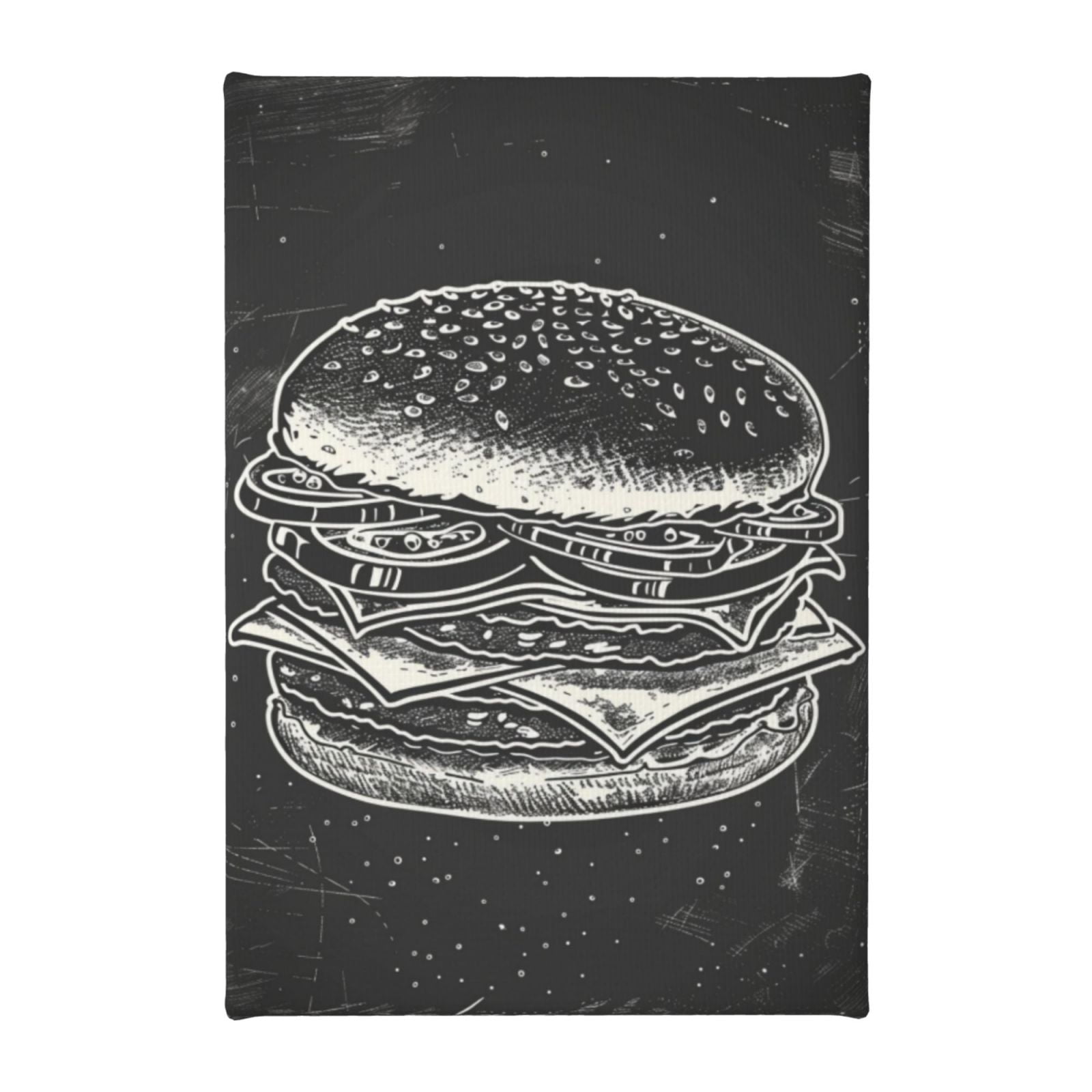 8x12 inch Oil Paintings On Canvas Delicious Burger Kitchen Wall Art ...
