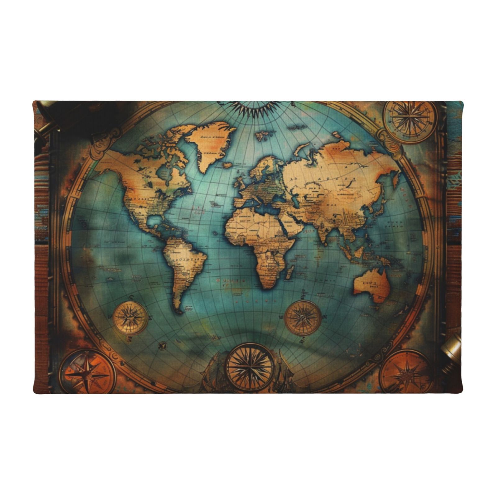 8x12 inch Oil Paintings On Canvas The Medieval Times Earth Map,Indoor ...