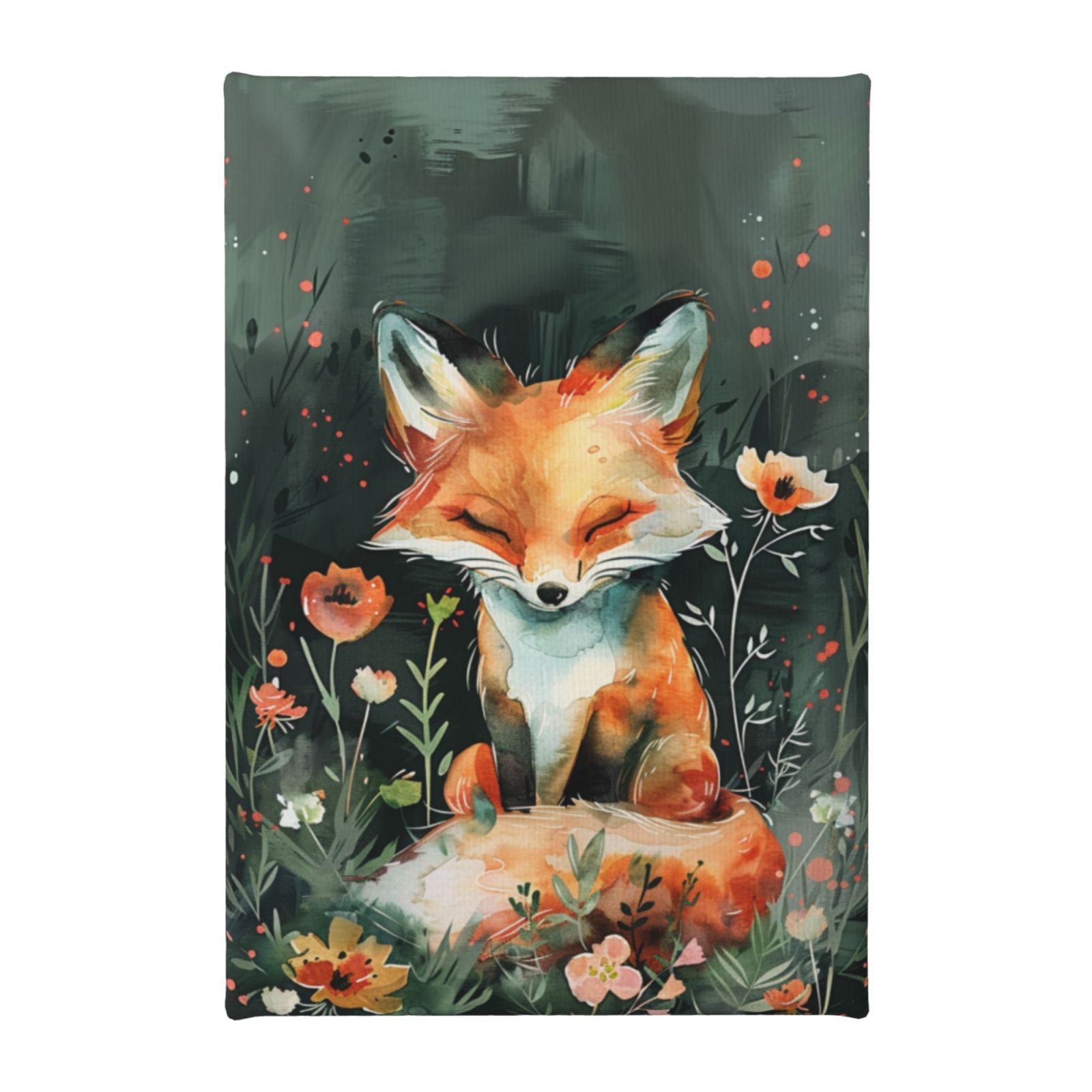 8x12 inch Oil Paintings On Canvas Wall Art Fox & Flowers Home Decor ...