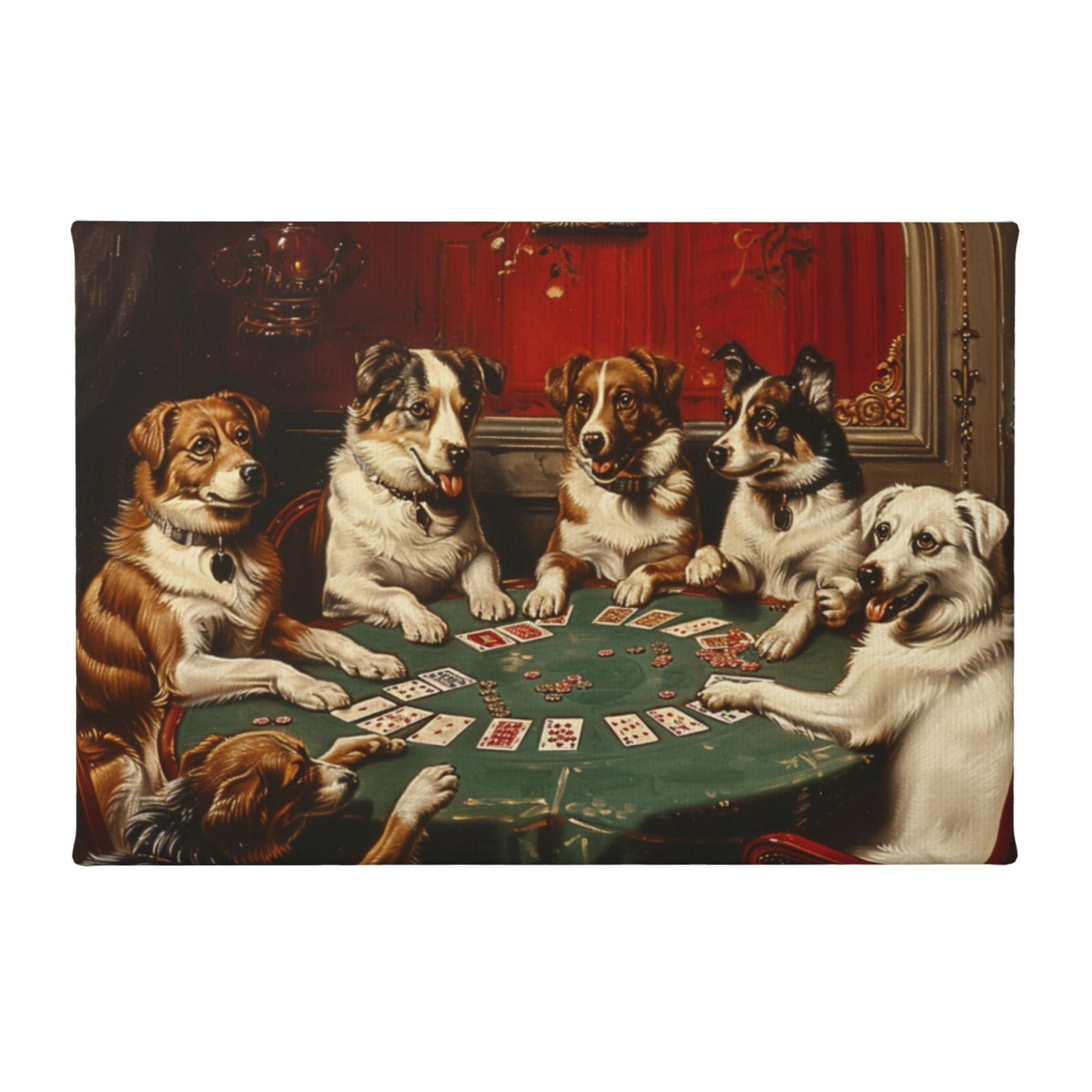 8x12 inch Oil Paintings On Canvas Poker Playing Dogs,Home Living Room ...
