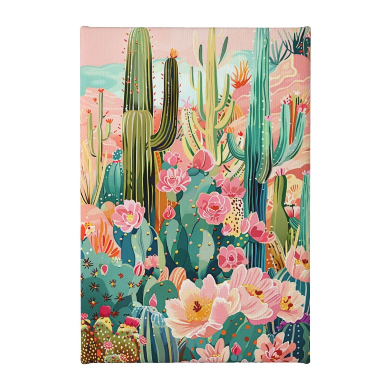 8x12 inch Paintings On Canvas Cactus & Flower,Garden Yard,Living Room ...